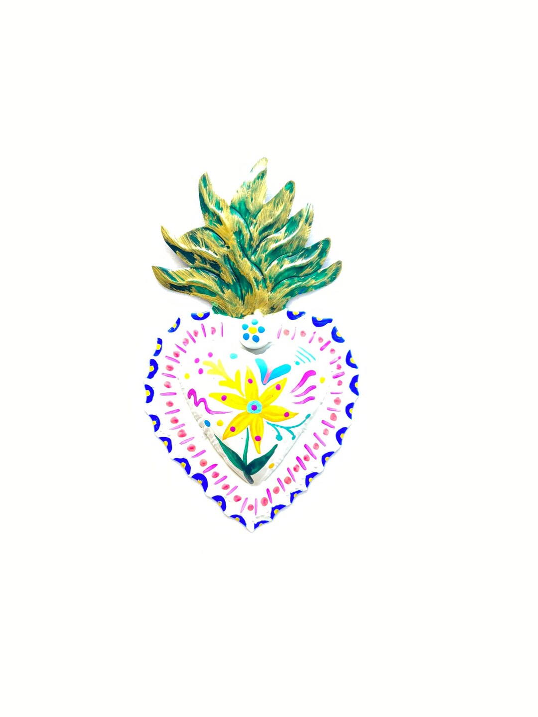 Talavera Tin Heart, Mexican Wall Art, Folk Art - Etsy
