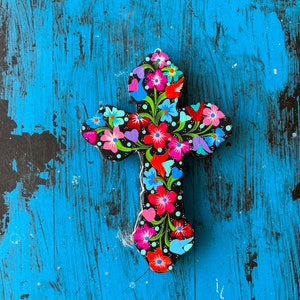 Mexican Wood Cross, Mexican Religious Art, Mexican Wall Decor, Mexican ...