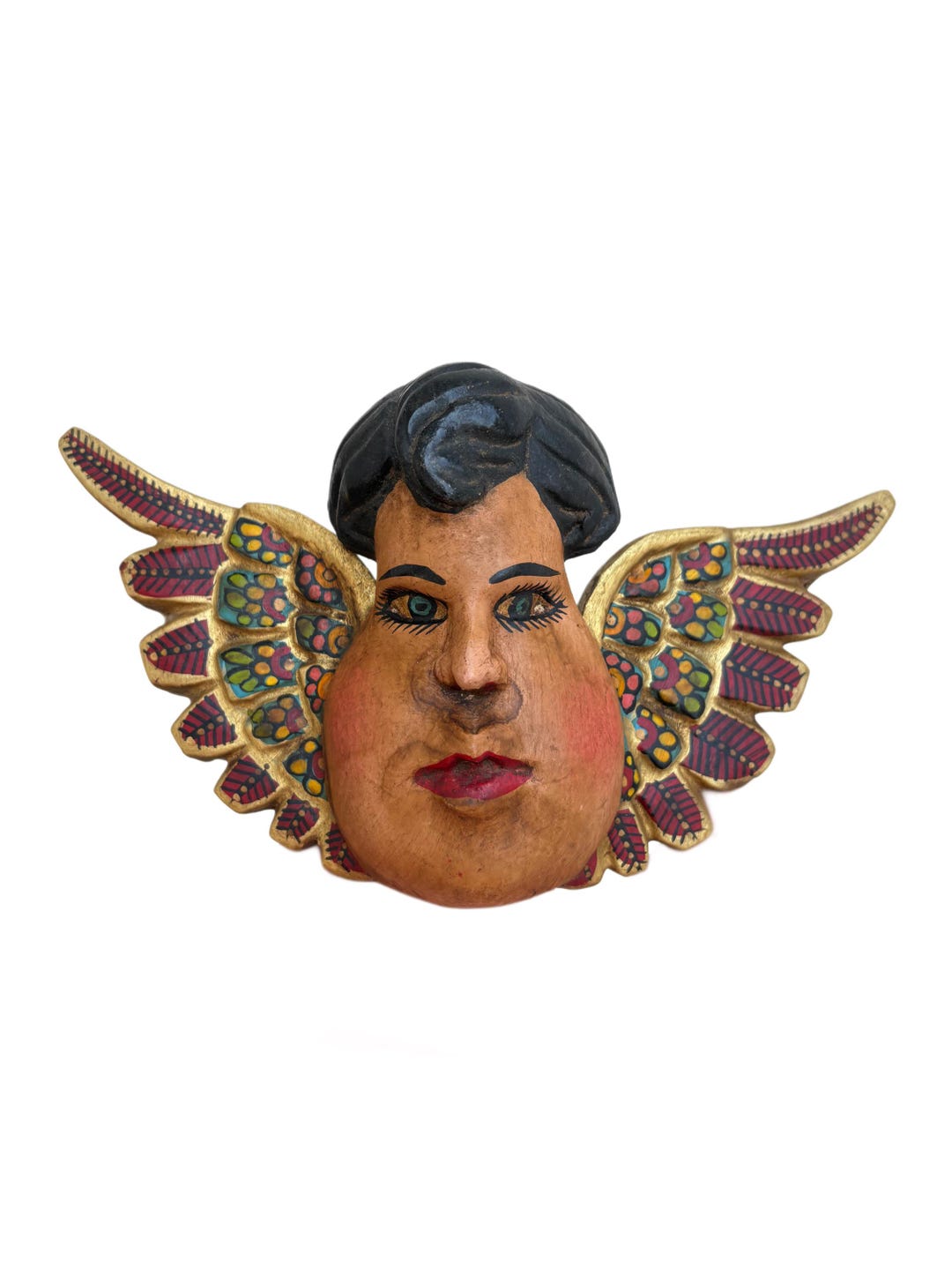 Mexican Angel Mask, Mexican Coconut Masks, Mexican Wall Art - Etsy