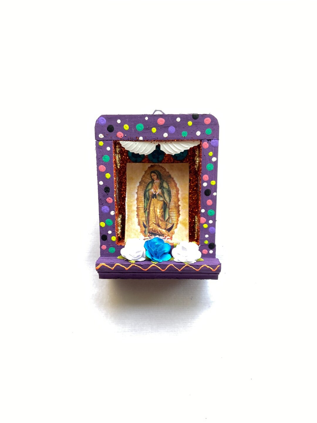 Virgin of Guadalupe Nicho Mexican Shadow Box Our Lady of - Etsy