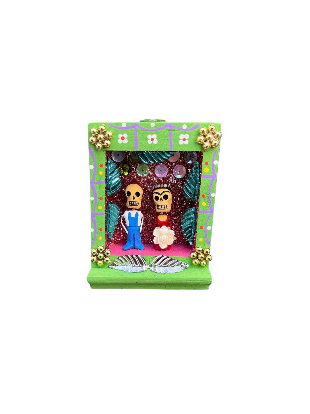 Mexican Shadow Box, Mexican Nicho, Mexican Folk Art, Mexican Figurines ...