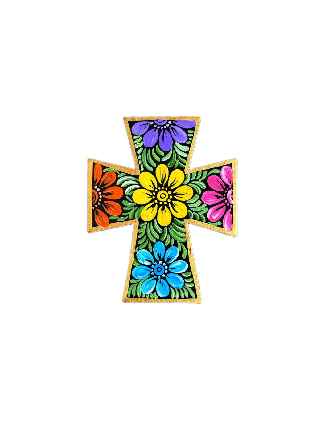 Mexican Wood Cross, Mexican Religious Art, Mexican Wall Decor, Mexican ...