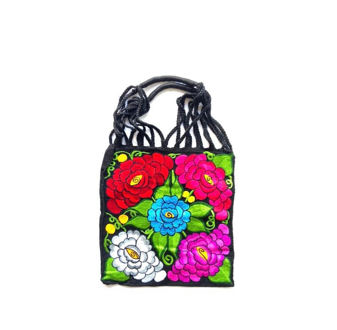 Mexican embroidered tote bag Mexican woven bag beach tote - Etsy Italia