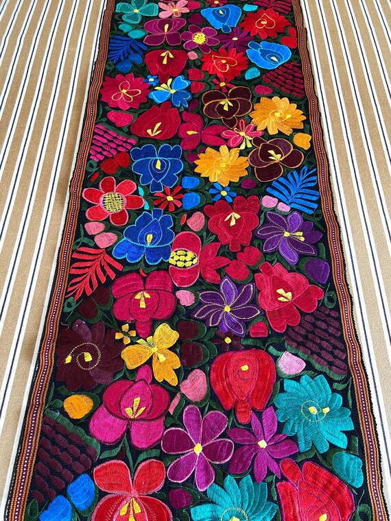 Mexican Embroidered Table Runner Mexican Table Runner - Etsy