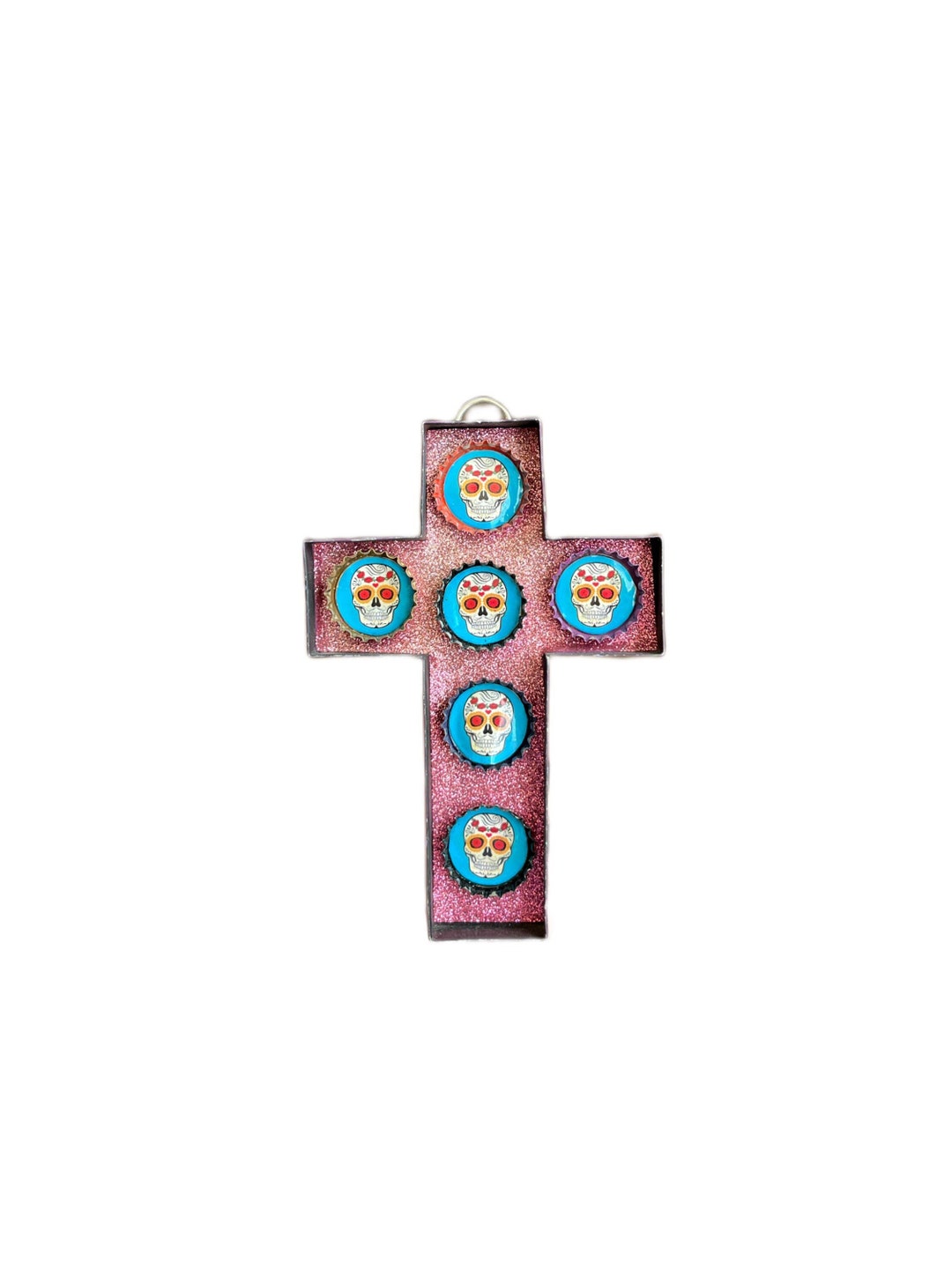 Mexican Tin Cross, Mexican Tin Art, Day of the Dead Art, Mexican Folk ...