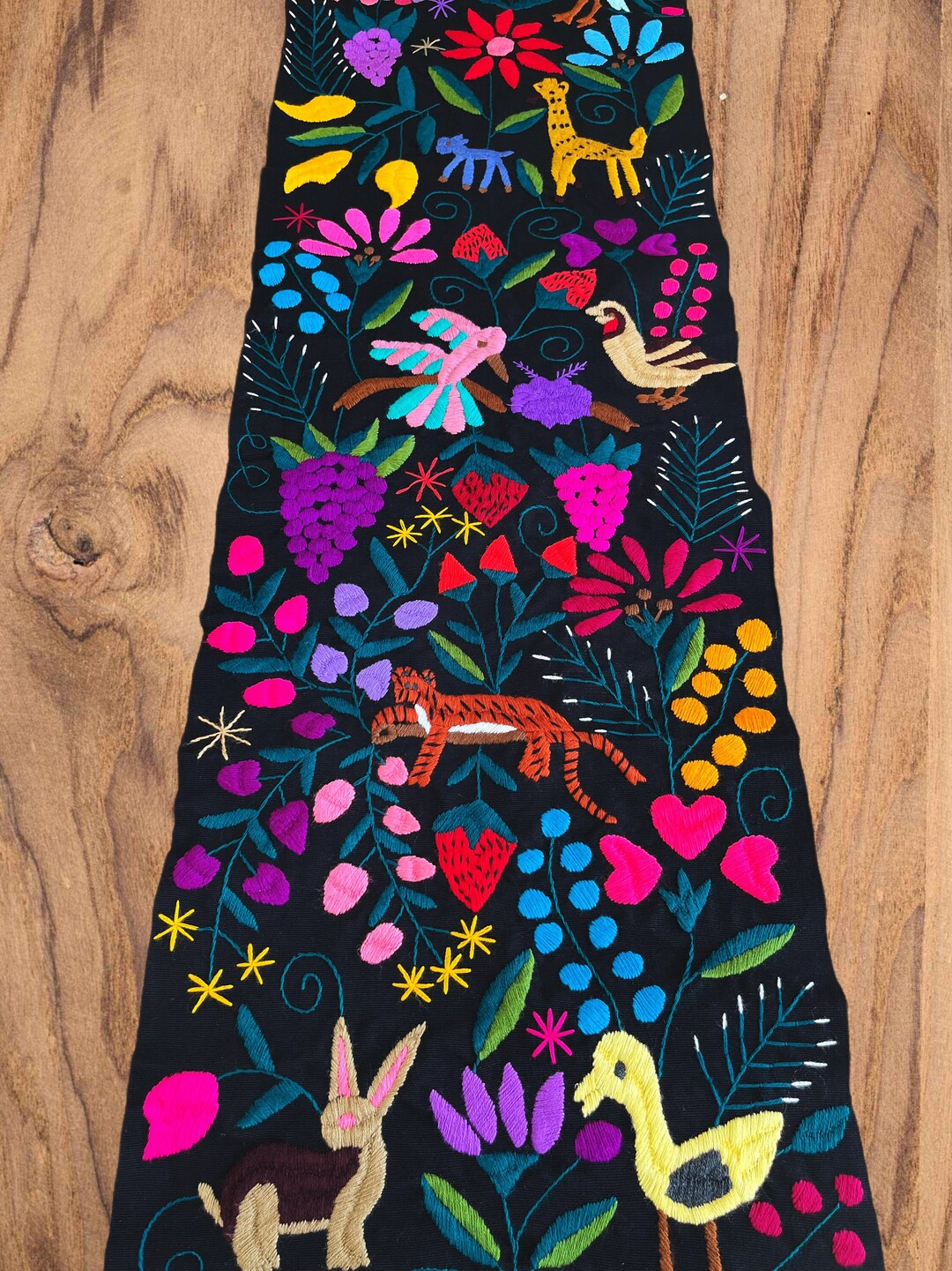 Mexican Table Runner, Mexican Embroidered Table Runner, Hand Woven ...