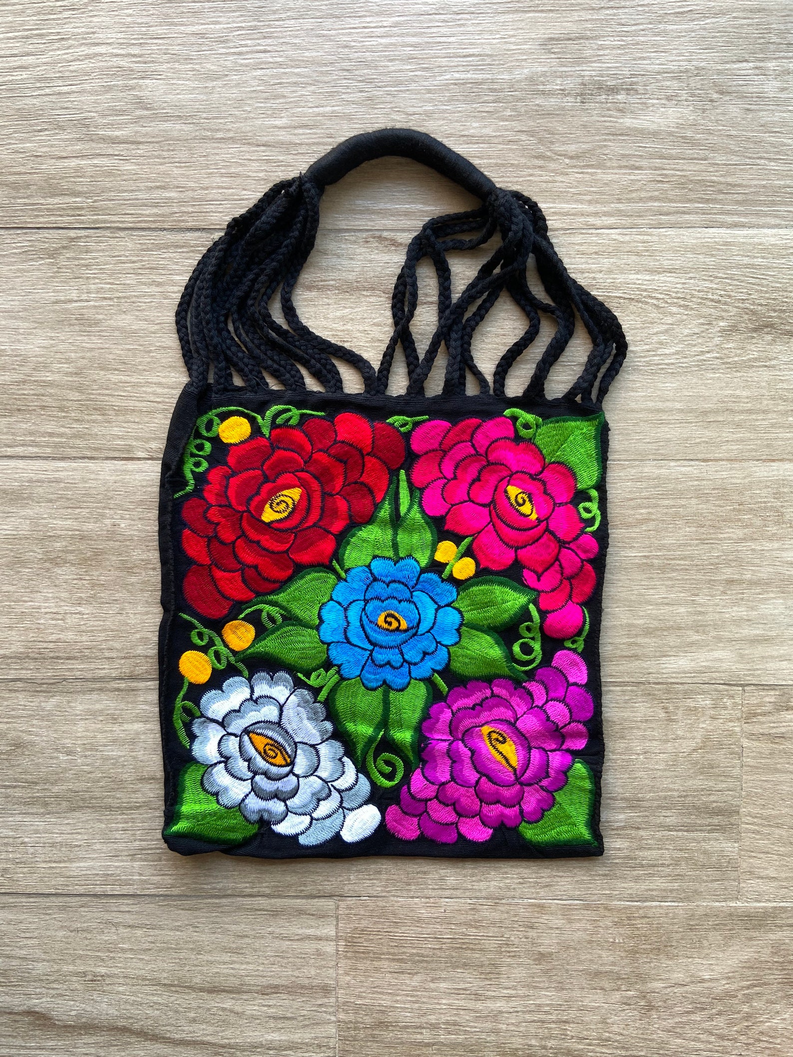 Mexican embroidered tote bag Mexican woven bag beach tote - Etsy Italia