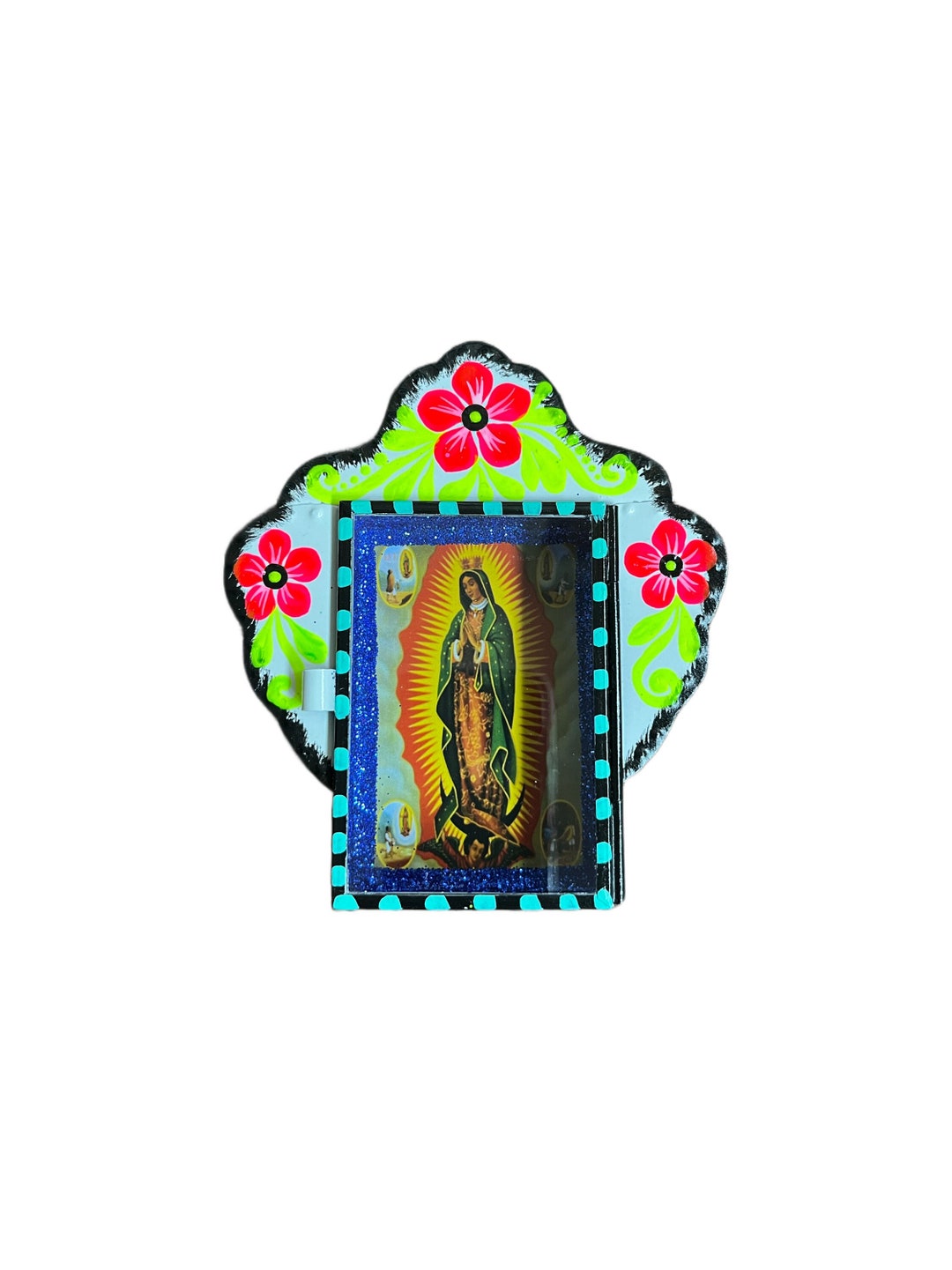 Virgen De Guadalupe Tin Nicho, Mexican Shadow Box, Lady of Guadalupe ...