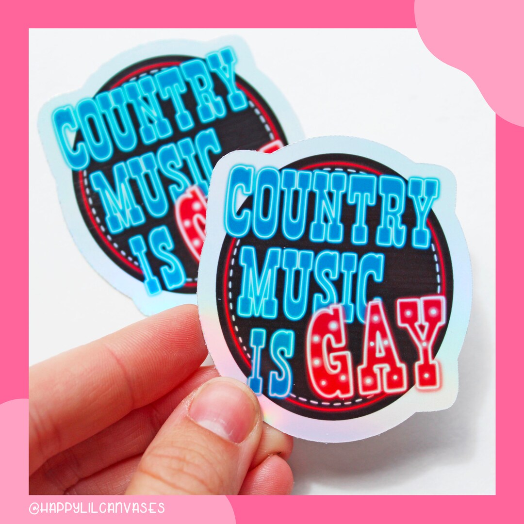 Country Music is Gay Sticker, Yallternative Holographic Decal Stickers ...