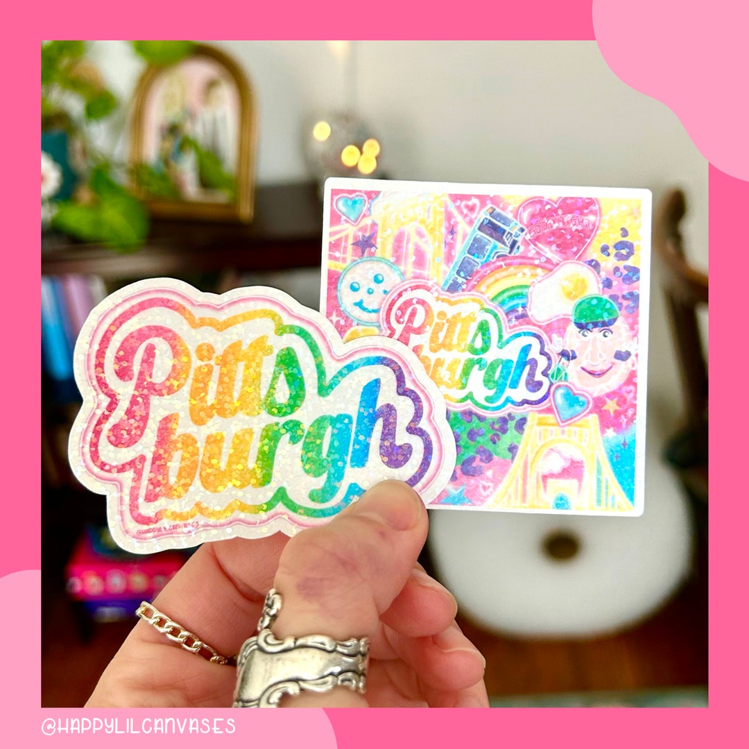 Pretty Pittsburgh Stickers, Lisa Frank Pittsburgh PGH Sticker Art ...