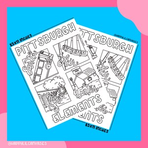 Pittsburgh Elements Coloring Page, City of Pittsburgh Coloring Sheet ...