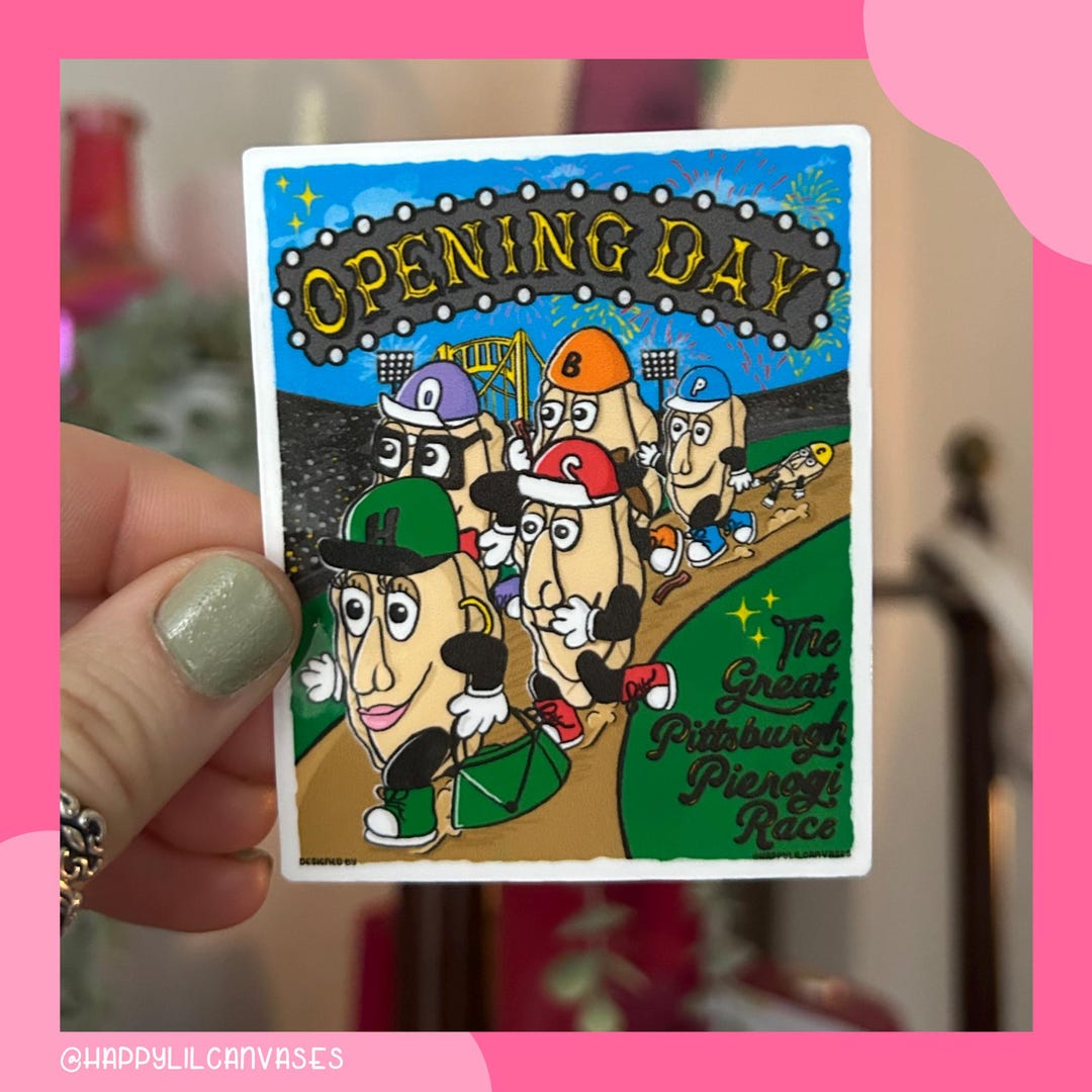 Pirates Opening Day Stickers, Pittsburgh Pirates Great Pierogies Race ...