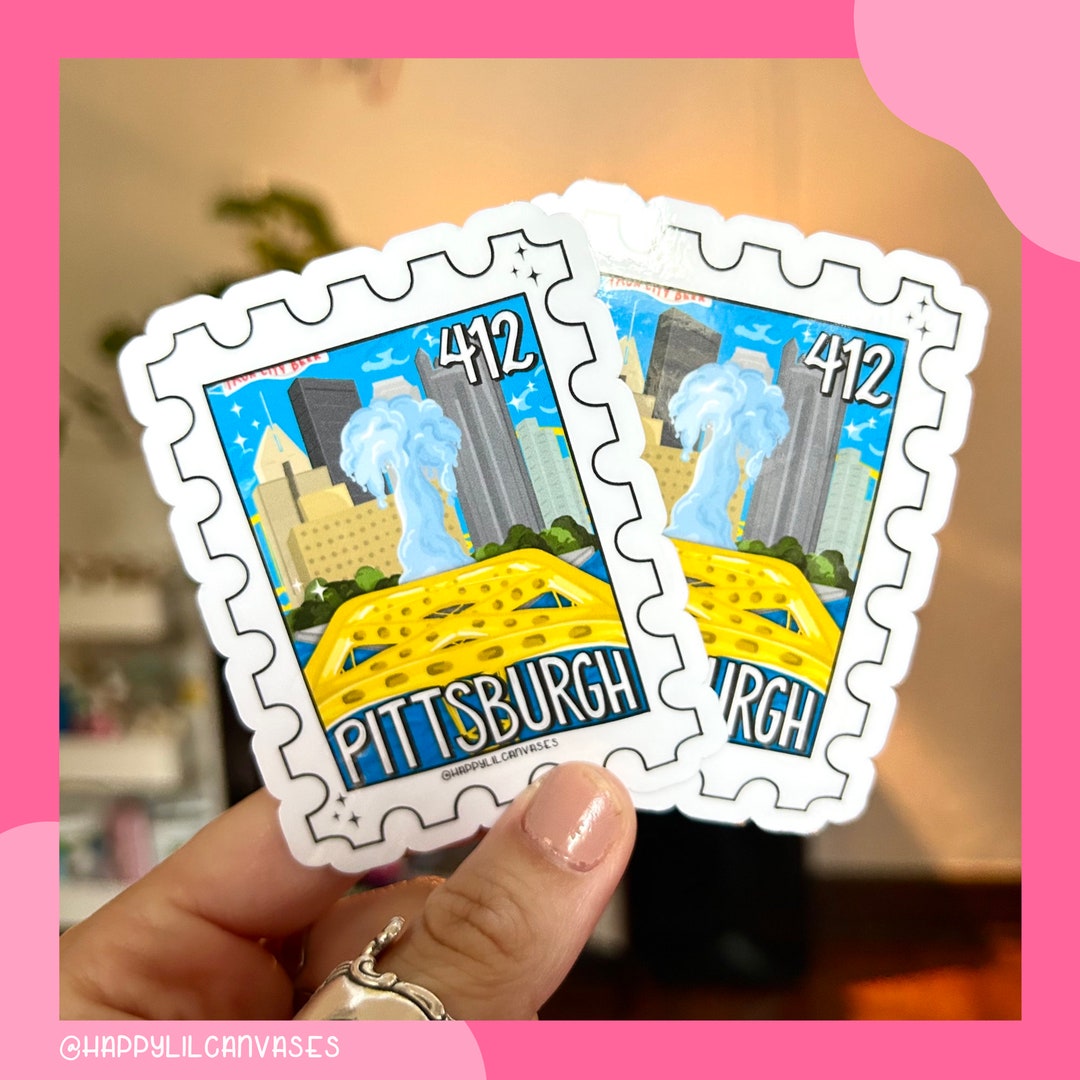 Pittsburgh Stamp Stickers, Pittsburgh Skyline Vinyl Decal for Yinz ...