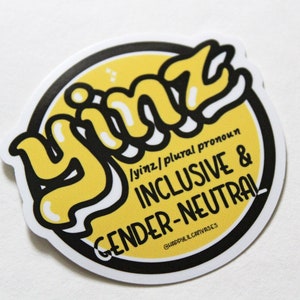 Yinz is Gender Neutral & Inclusive Sticker, Pittsburgh Vinyl Decal ...