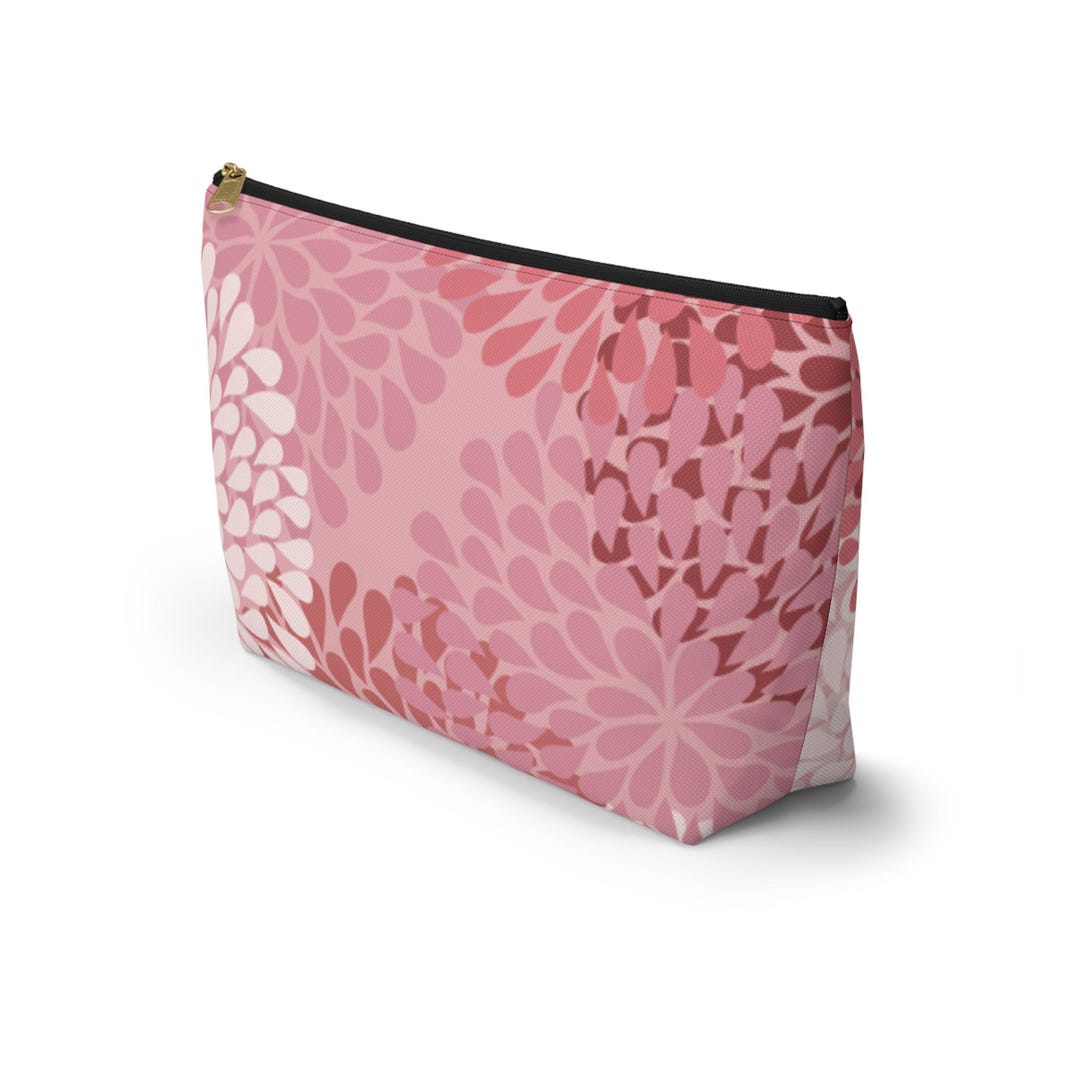 Pink Floral Burst Accessory Pouch - Etsy