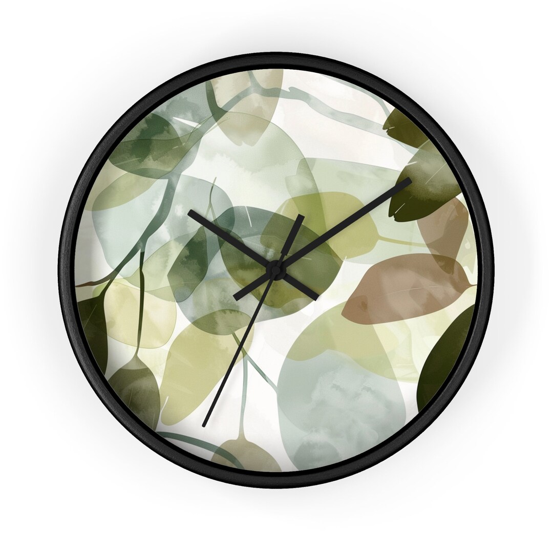 Artistic Watercolors Eucalyptus Leaves Themed Wall Clock - Etsy
