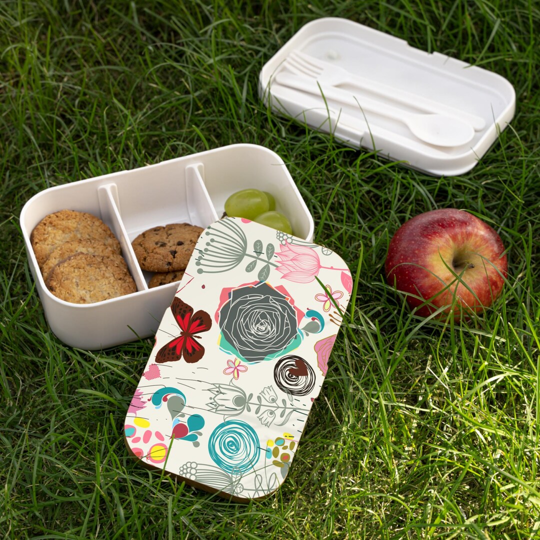 Colorful Butterfly and Floral Bento Lunch Box - Etsy