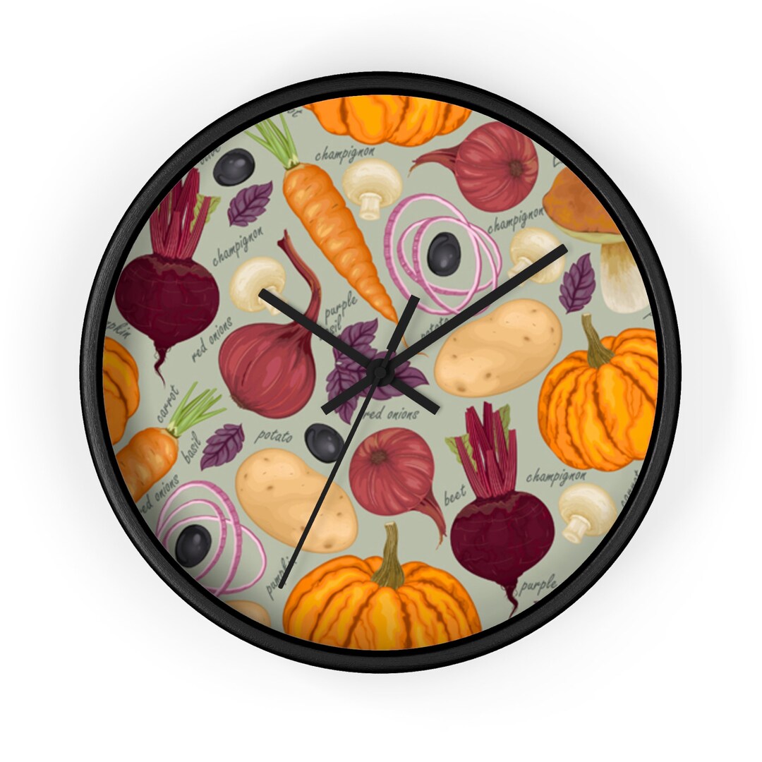 Root Vegetable Themed Wall Clock - Etsy