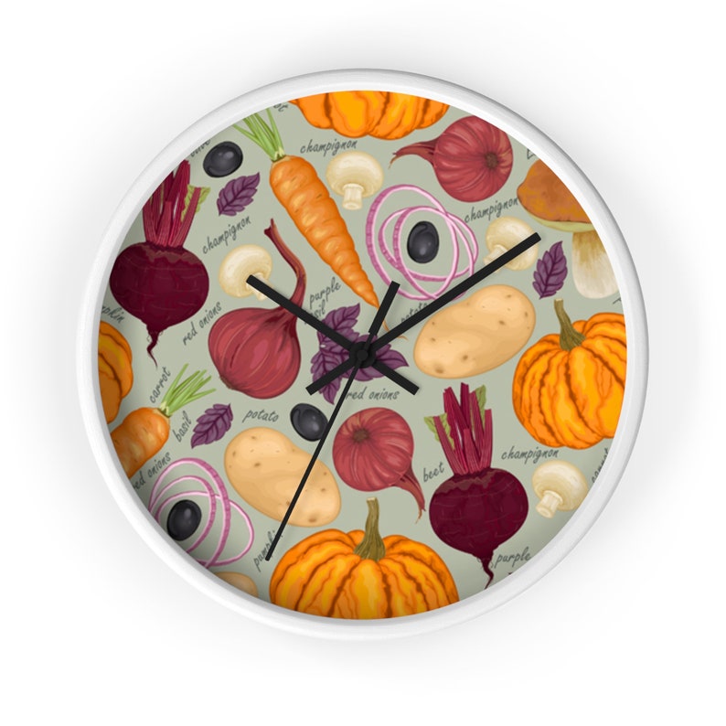 Root Vegetable Themed Wall Clock - Etsy