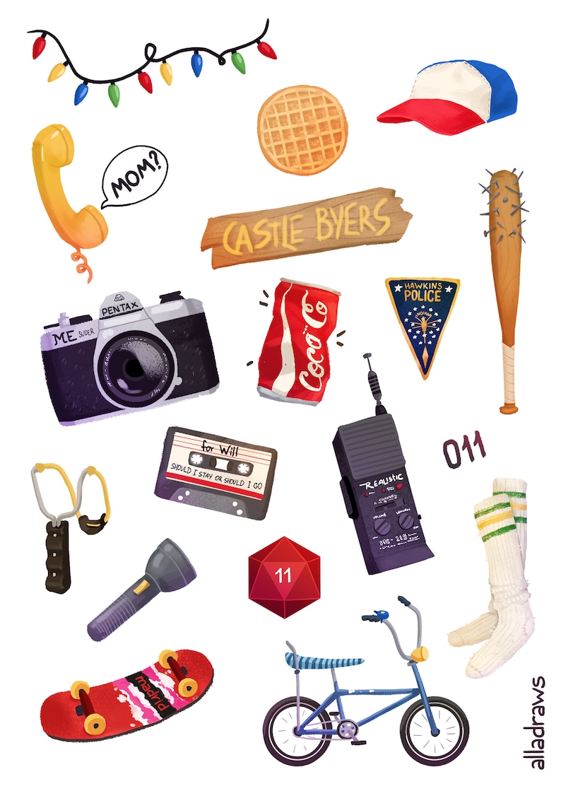 Stranger Things stickers set А5 | Etsy