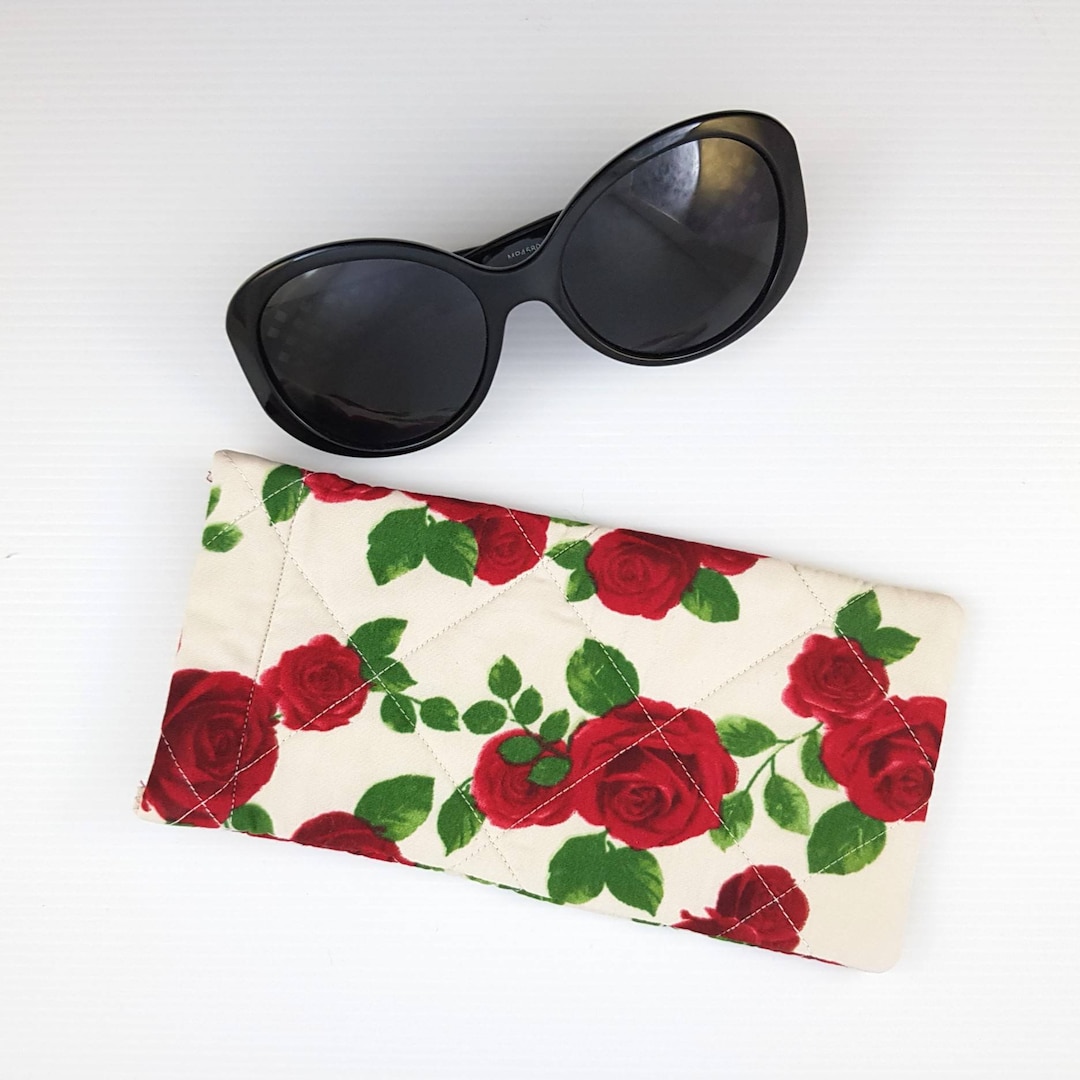 Floral Rose Glasses Case Sunglasses Case Sunglasses Pouch Rose Floral ...