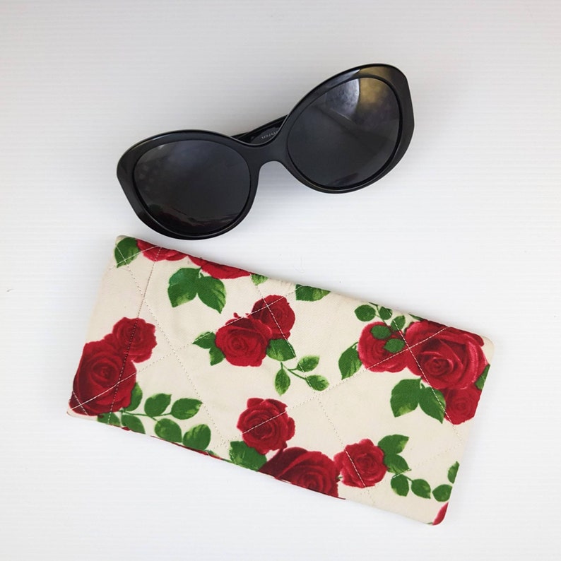 Floral Rose Glasses Case Sunglasses Case Sunglasses Pouch Rose - Etsy