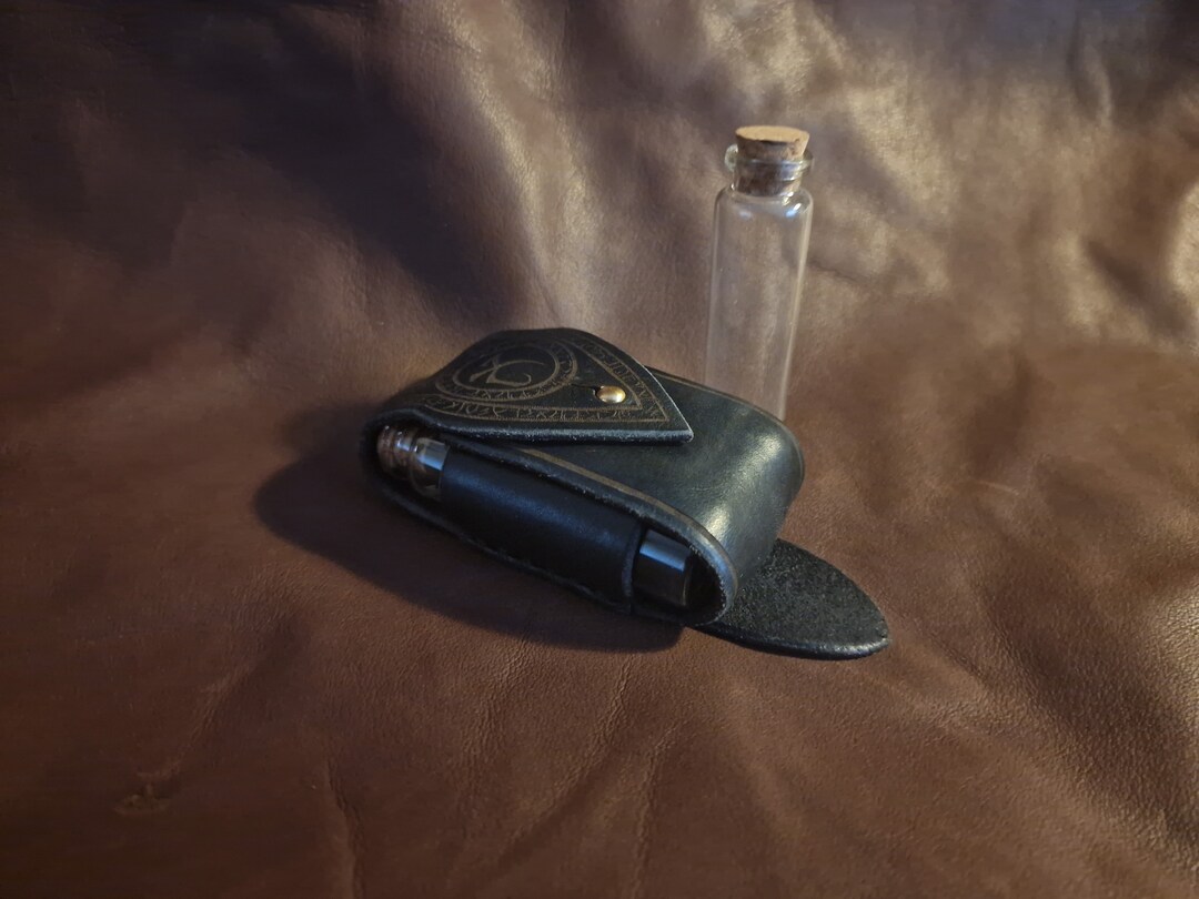 Potions Case With 2 Vials. Hand Stiched in Leather With an Arcane ...