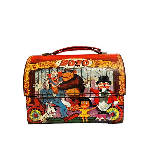 1963 Bozo The Clown Dome Top Lunchbox - Rust from Flo… - Gem