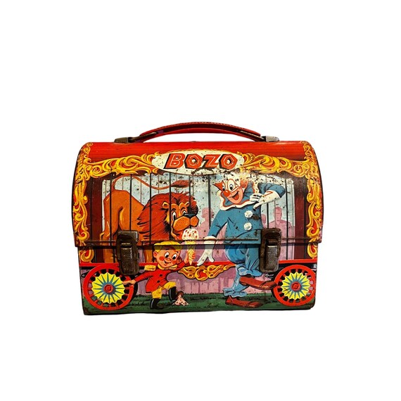 1963 Bozo The Clown Dome Top Lunchbox - Rust from Flo… - Gem