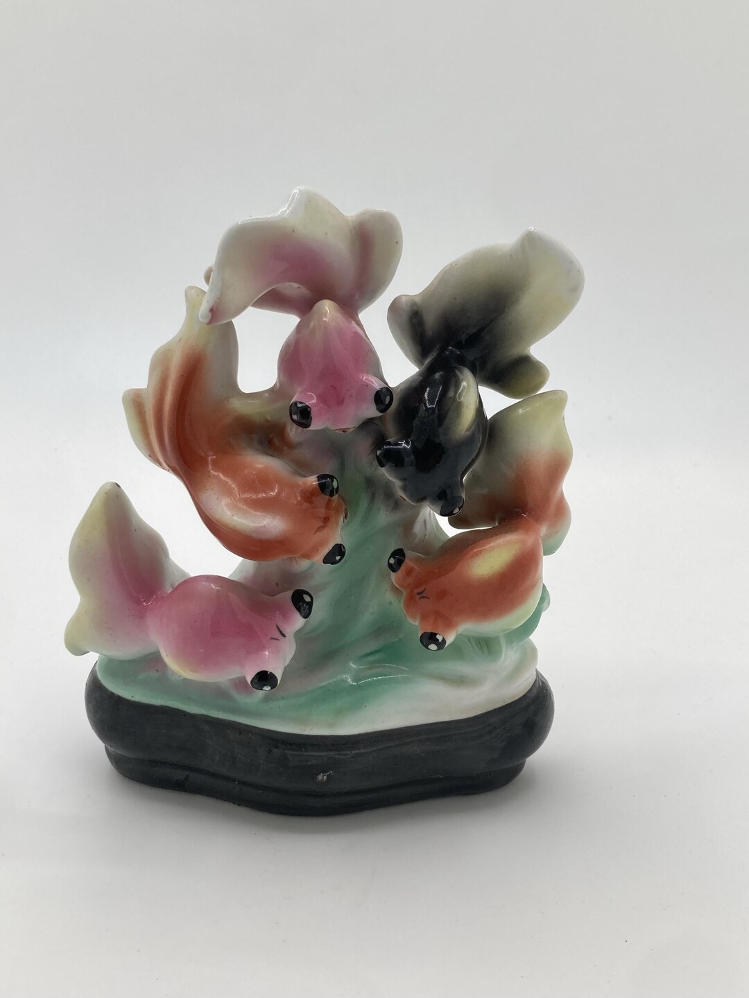 Vintage Ceramic Goldfish Figurine Pastel Koi Fish Pond Sculpture - Etsy