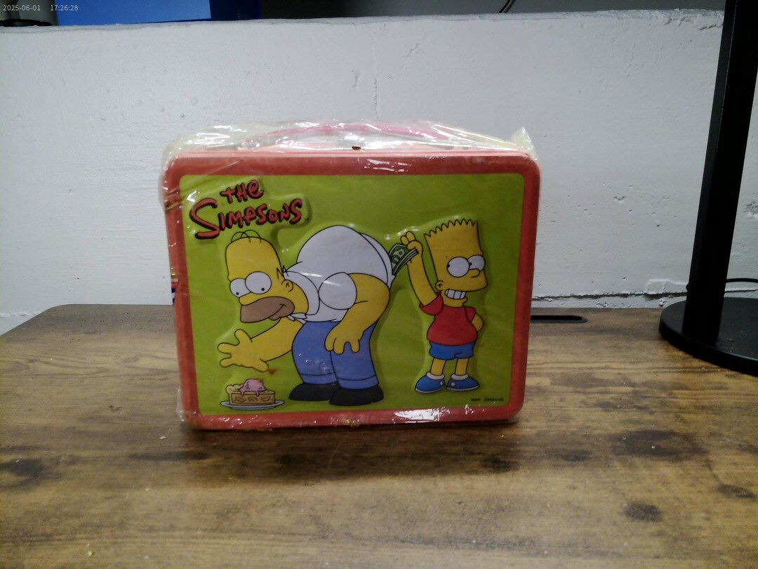 Vintage the Simpsons Metal Lunch Box Homer & Bart Cartoon Collectible ...
