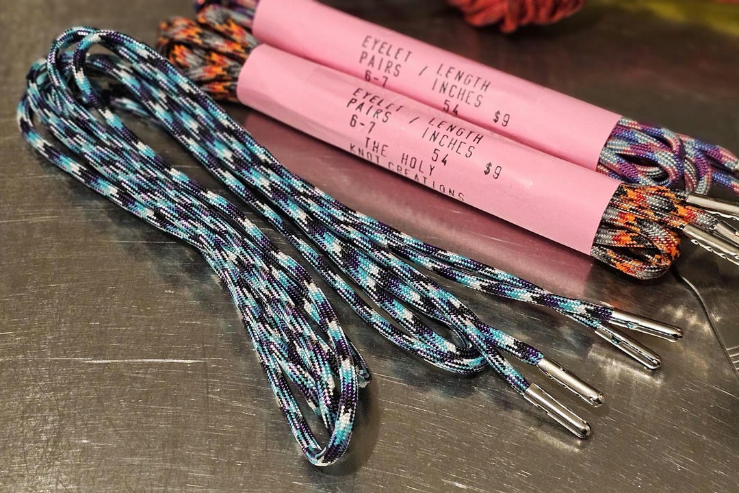 One Pair of Multi Color Paracord Shoelaces, Replacement Laces With ...