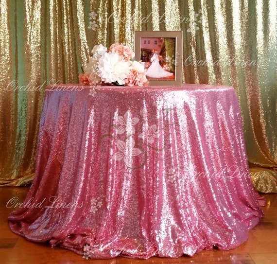 Candy Pink Sequin Tablecloth Sequin tablecloth