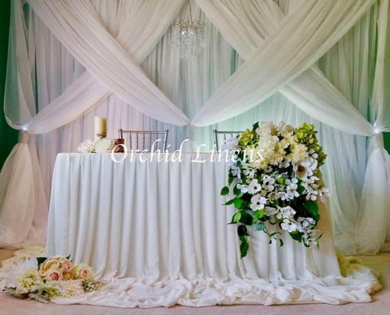 Pleated Floating Chiffon Table Skirt, Pleated Floating Chiffon ...