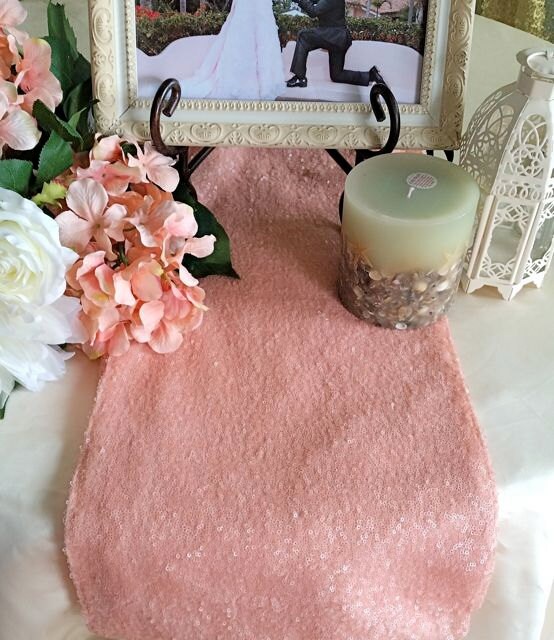 10 Blush Sequin Table Runners - Etsy