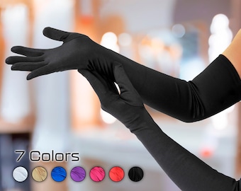 Black satin gloves Black opera gloves Long satin gloves Long black gloves Party Gloves Wedding Gloves Evening Gloves