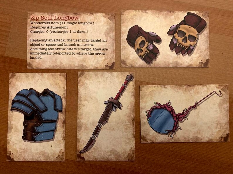 D&D Magic Item Card Set Full Colour Print 15 Enchanted - Etsy