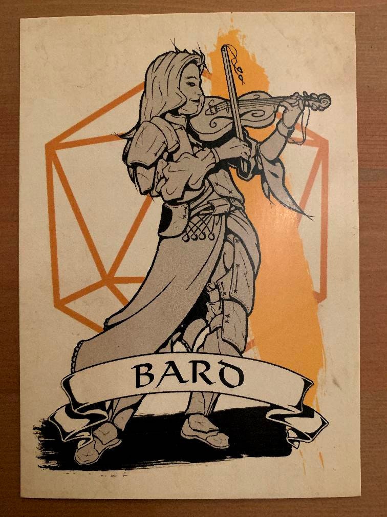 D&D Bard A6 Fine Art Postcard Print - Etsy