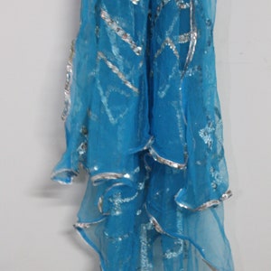 Blue Dupatta, Indian Dupatta, Dupatta With Geometric Pattern, Net ...