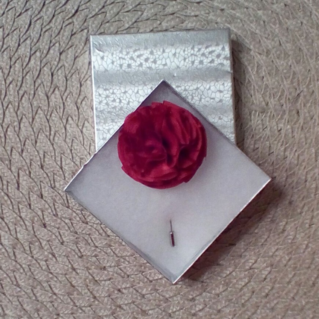 Handcrafted Red Flower Lapel Pin - Etsy
