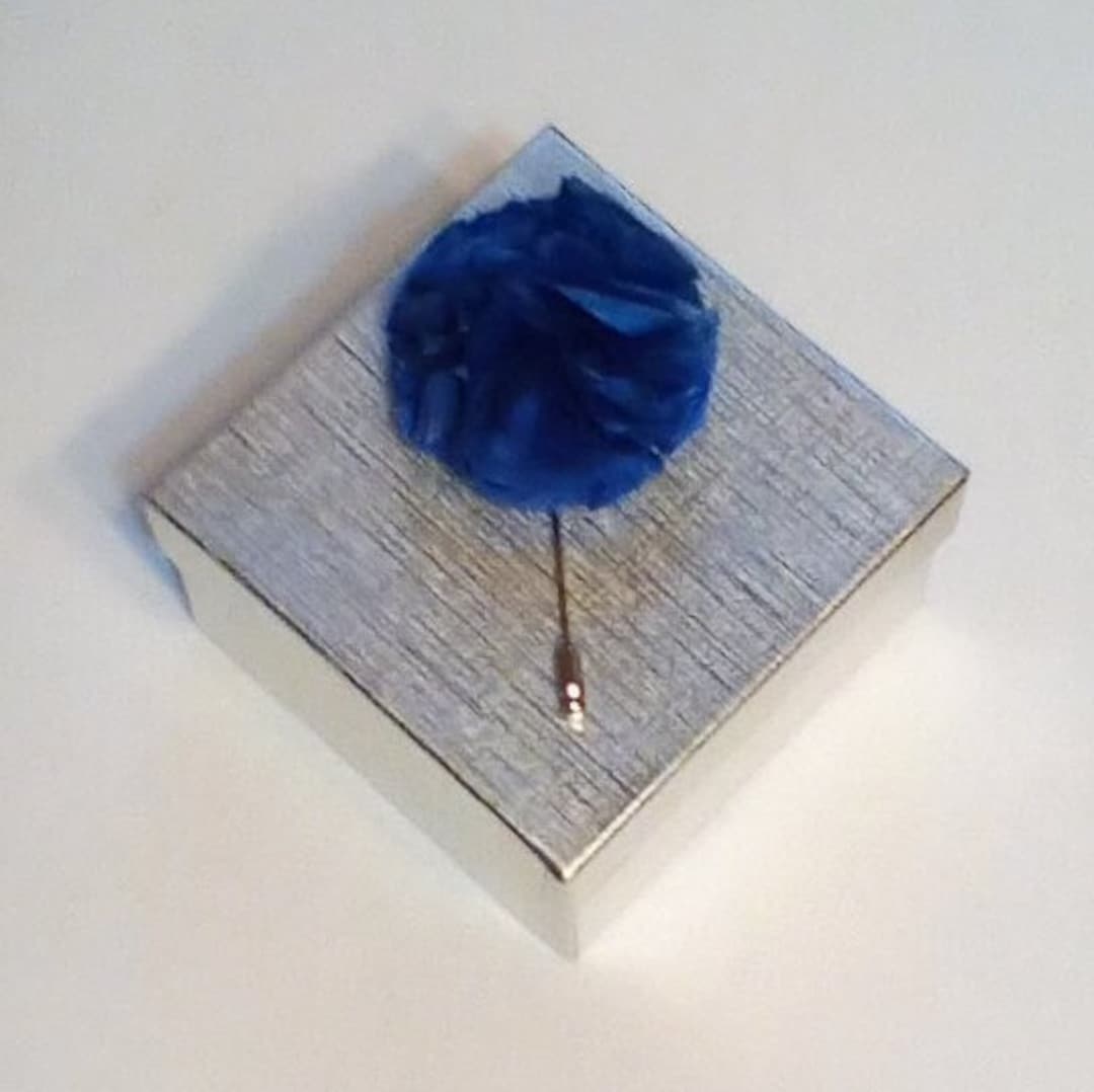 Men's Handmade Royal Blue Flower Lapel Pin - Etsy