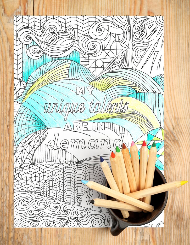 Positive Affirmations Coloring Pages For Adultsbeautiful