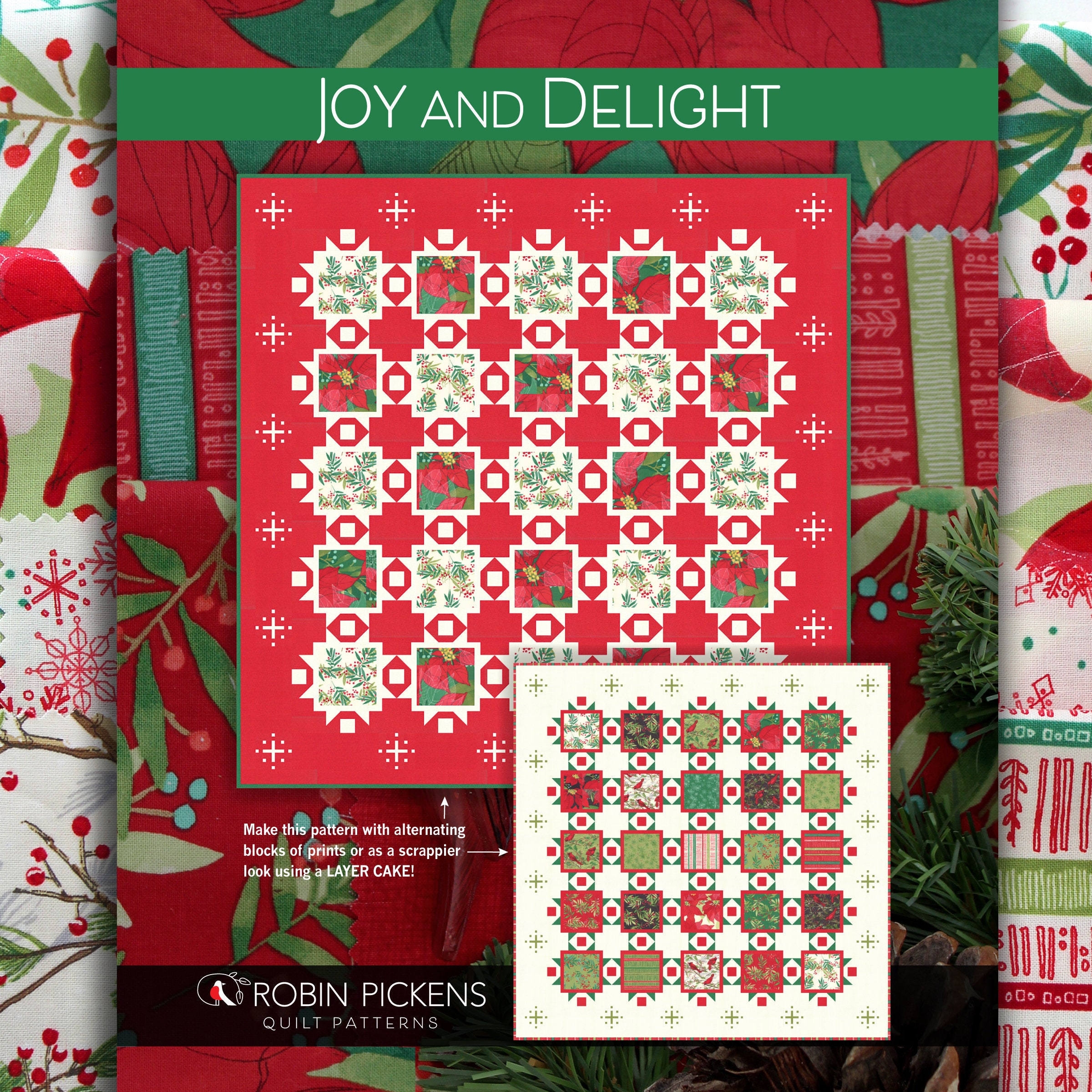 JOY AND DELIGHT Digital Pdf Quilt Pattern by Robin Pickens | Etsy