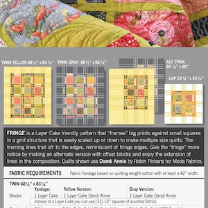 Quilt Pattern downloadable Digital PDF of FRINGE Quilt by - Etsy