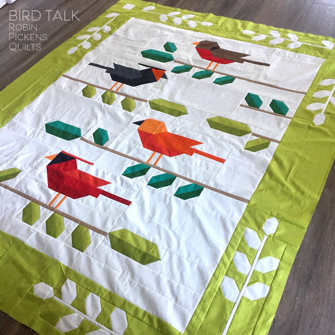 BIRD TALK Quilt Pattern Digital PDF by Robin Pickens Lap or - Etsy