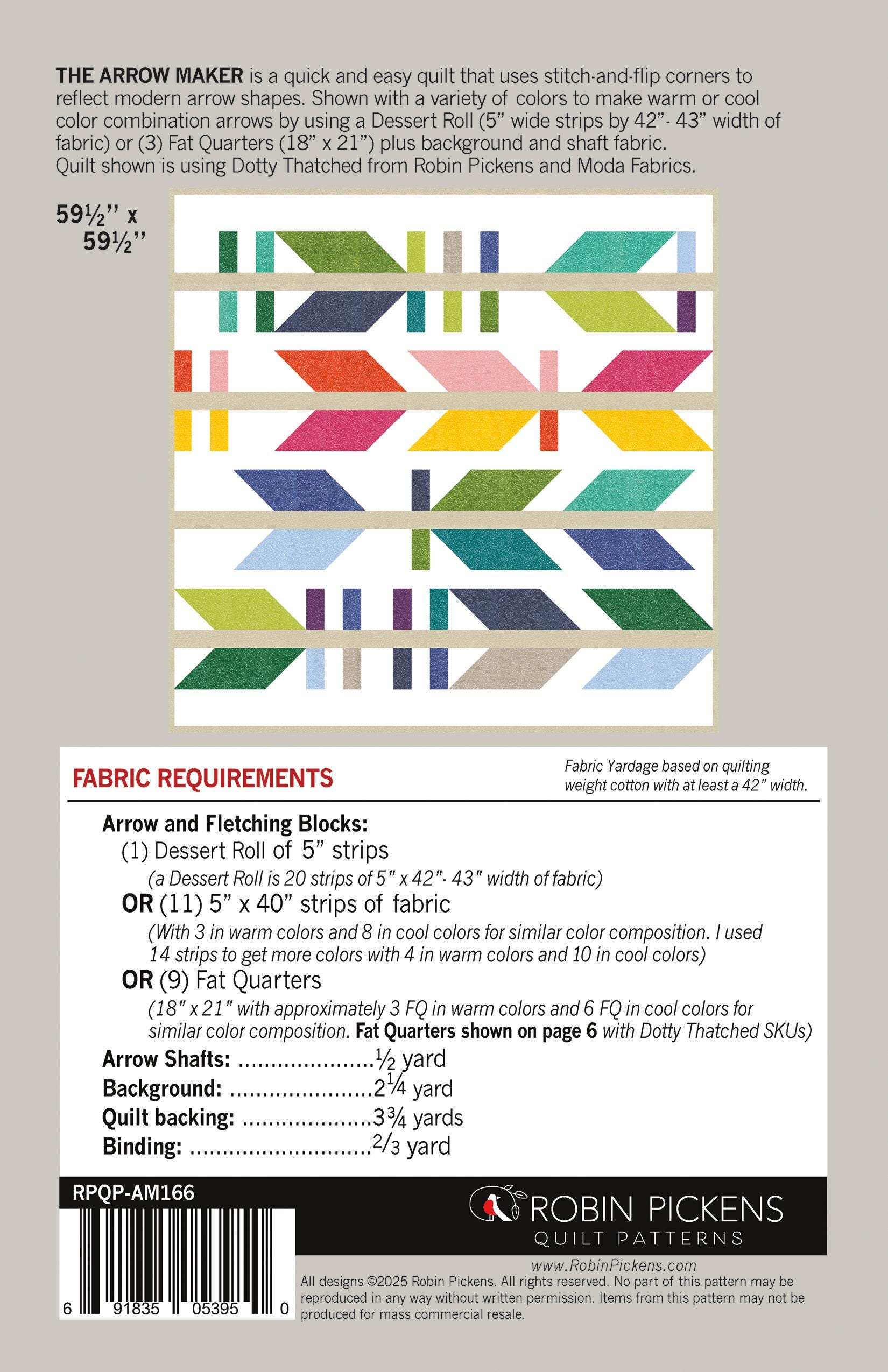 The Arrow Maker Digital PDF Quilt Pattern Robin Pickens 59 1/2" X 59 1/ ...