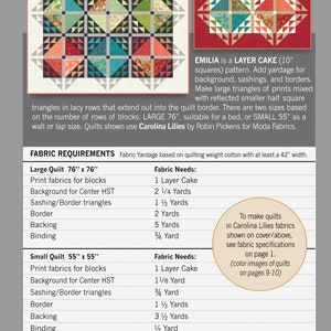 Quilt Pattern (digital Download PDF) of EMILIA Quilt by Robin Pickens ...