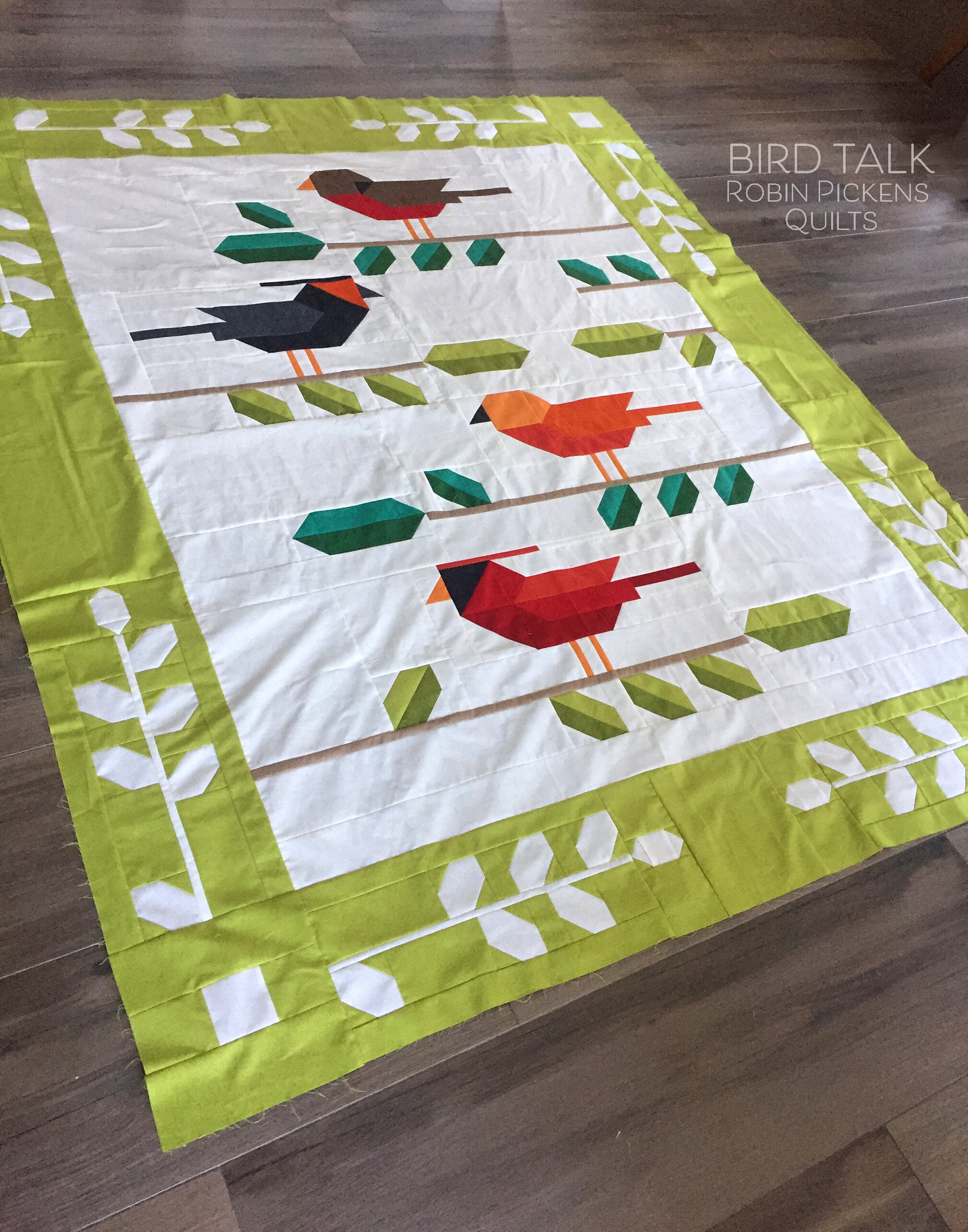 BIRD TALK Quilt Pattern Digital PDF by Robin Pickens, Lap or Twin Size ...