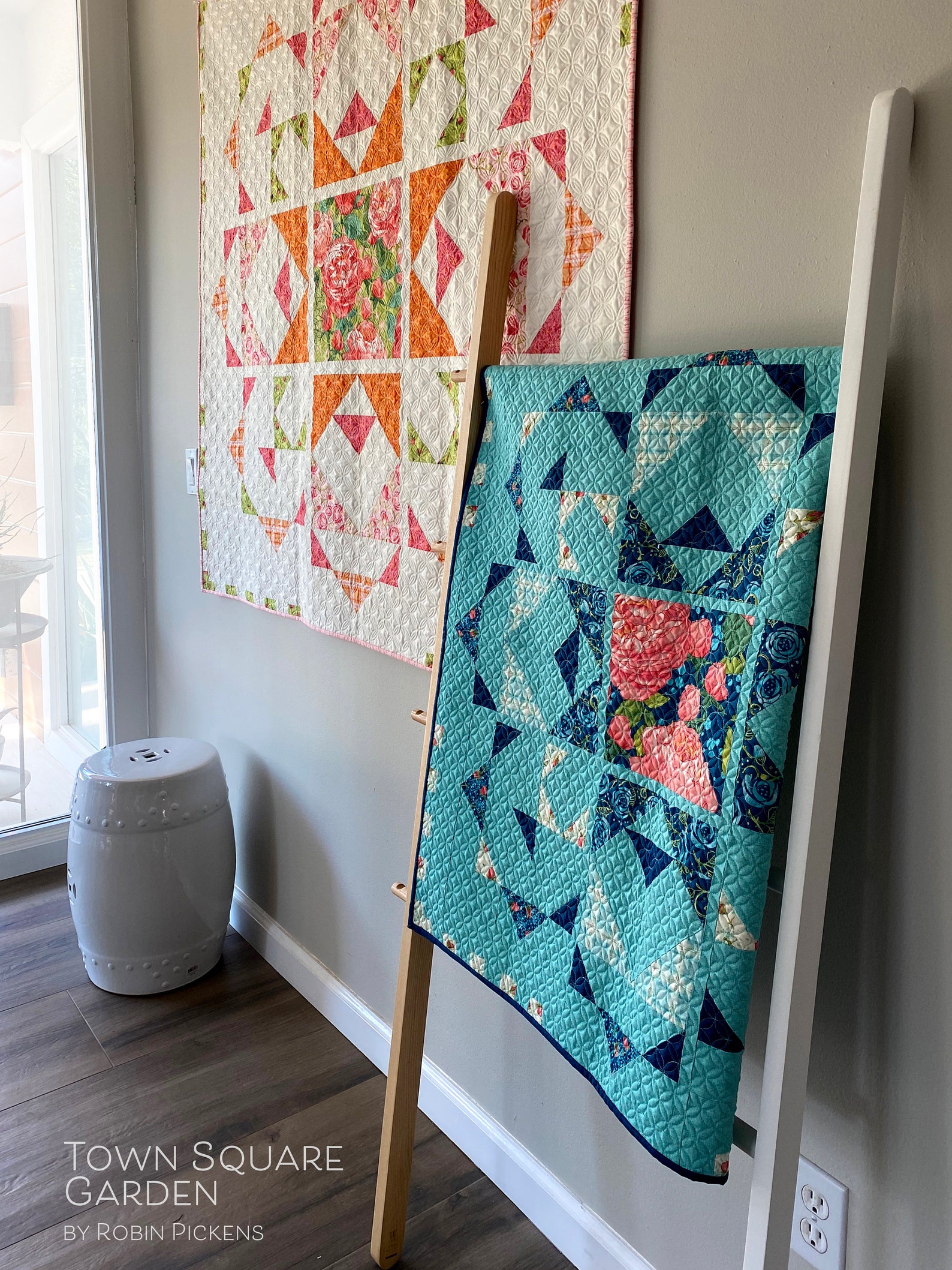 Quilt Pattern (digital Downloadable Pdf) of TOWN SQUARE GARDEN Quilt by ...