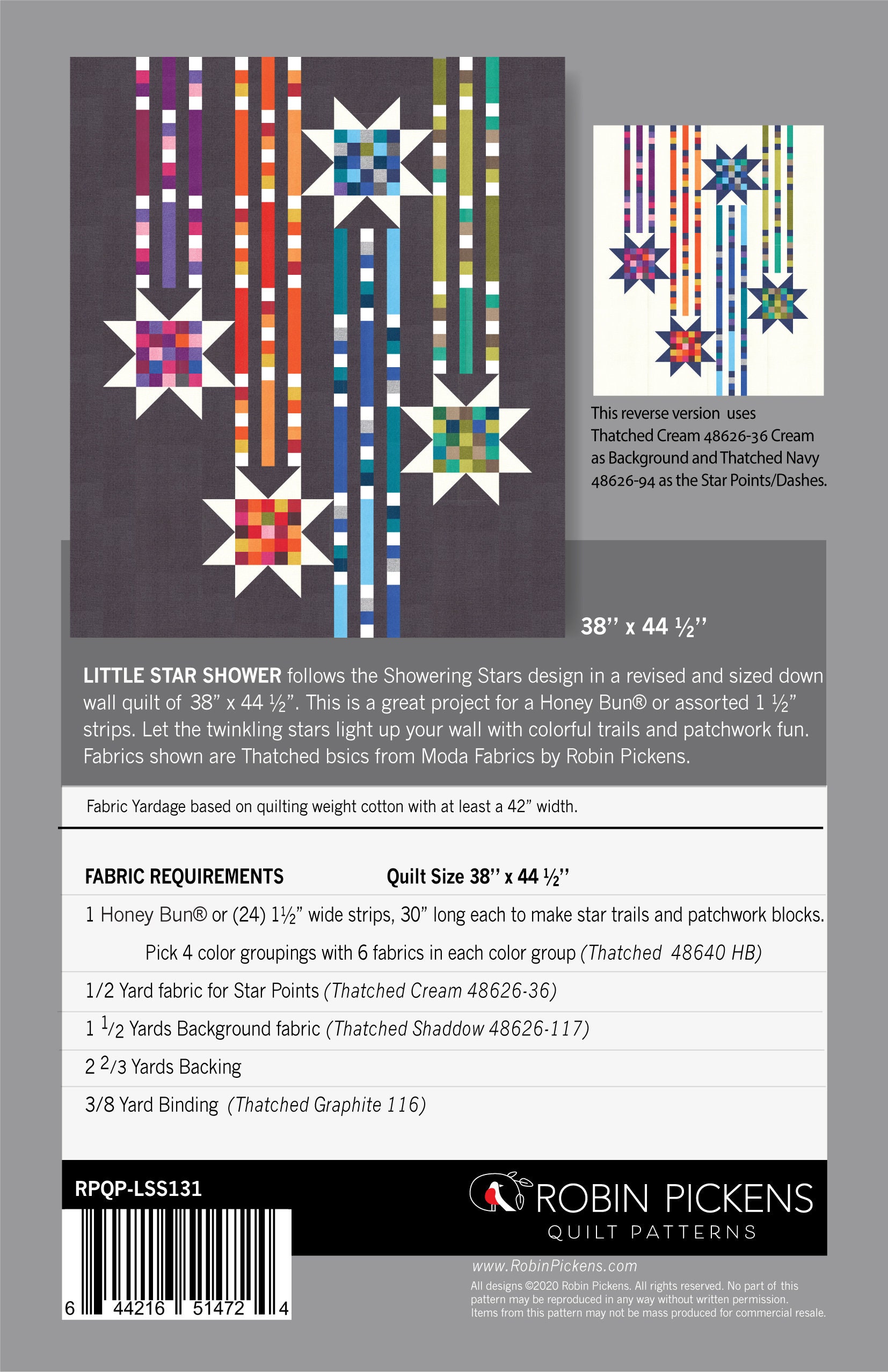 Quilt Pattern LITTLE STAR SHOWER Digital Pdf by Robin Pickens_wall/lap ...